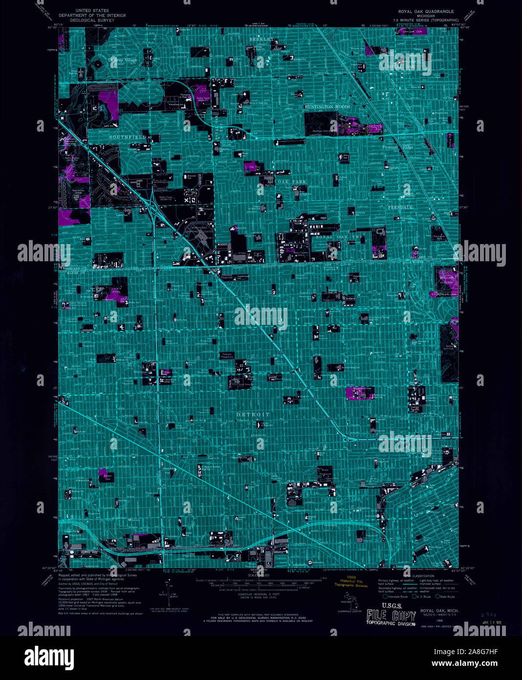 Map of royal oak hi-res stock photography and images - Alamy