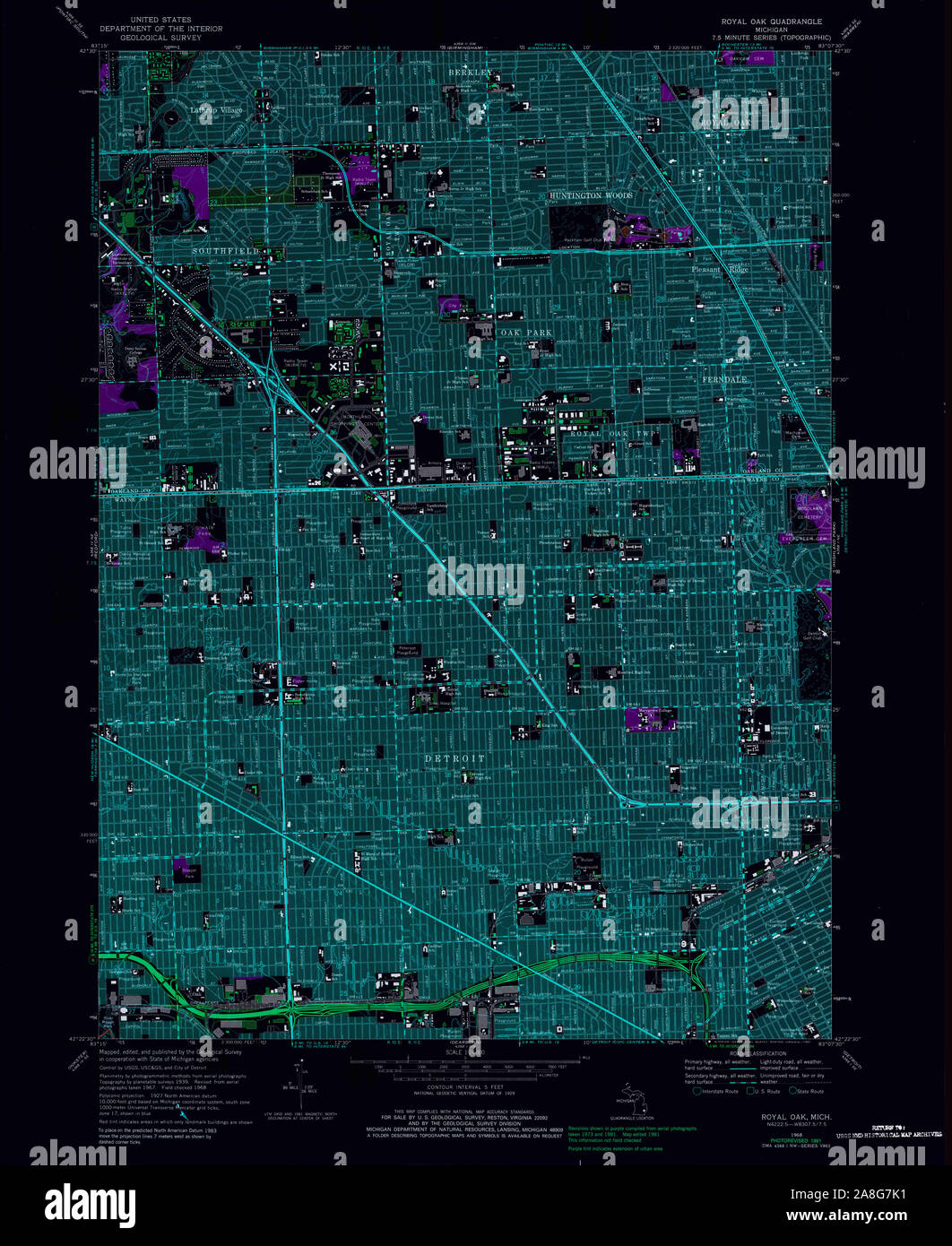 Map of royal oak hi-res stock photography and images - Alamy