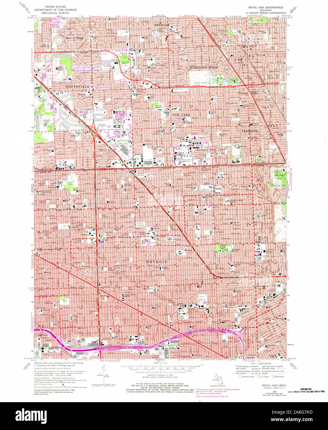 Map of royal oak hi-res stock photography and images - Alamy