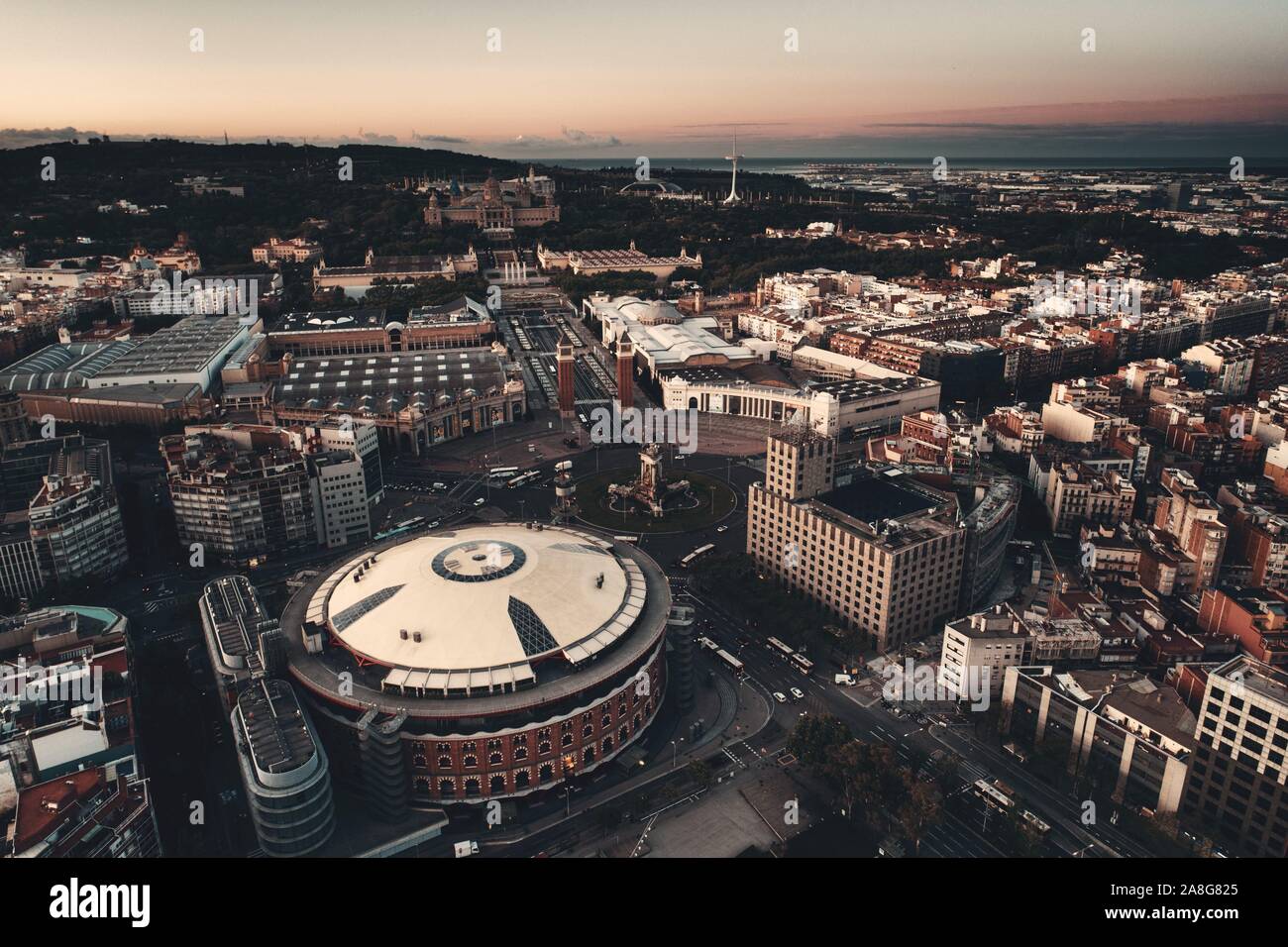 Aerial view of Barcelona in Spain Stock Photo - Alamy