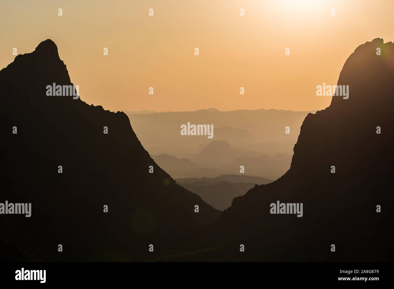 Sunset at The Window in Big Bend National Park in Texas Stock Photo - Alamy