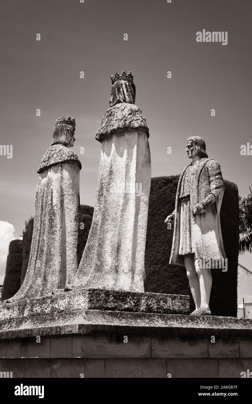 Statue of Christian kings Ferdinand and Isabella and Christopher ...