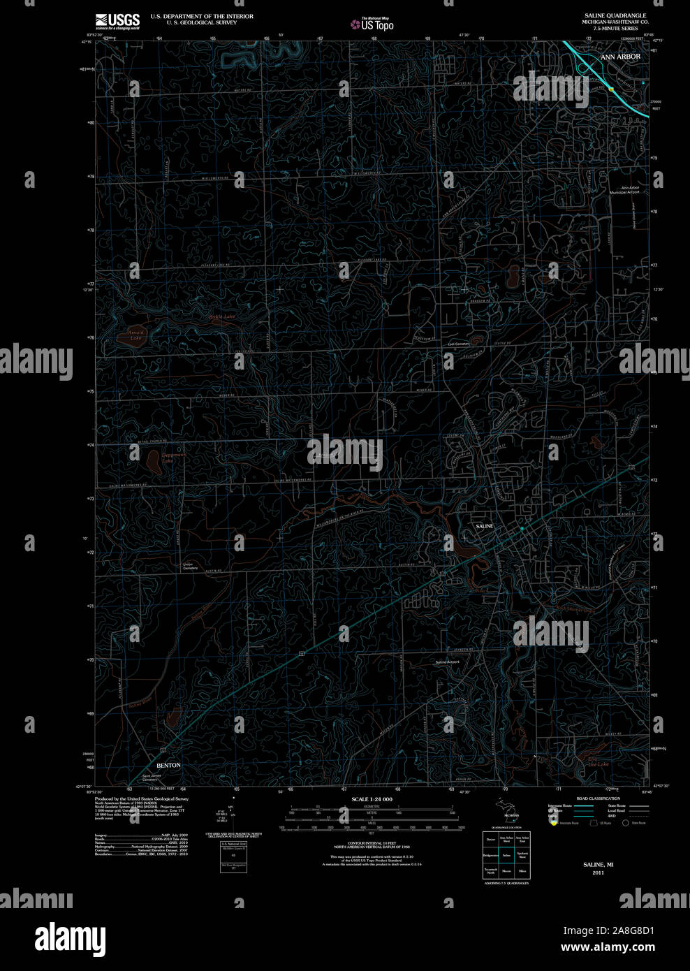 Saline michigan map hi-res stock photography and images - Alamy