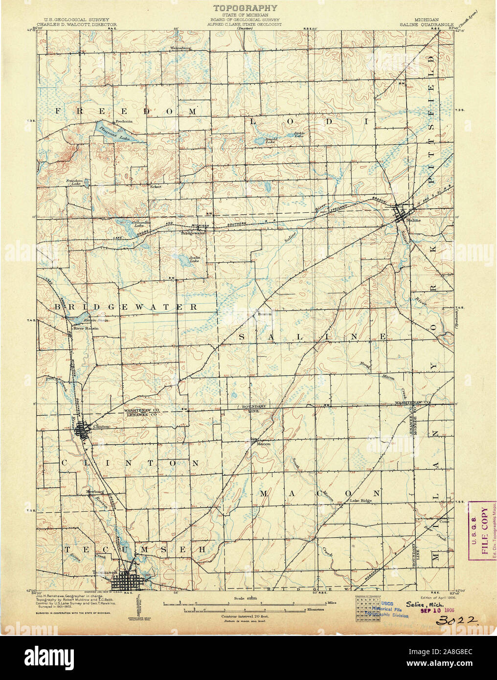 Map of saline michigan hi-res stock photography and images - Alamy