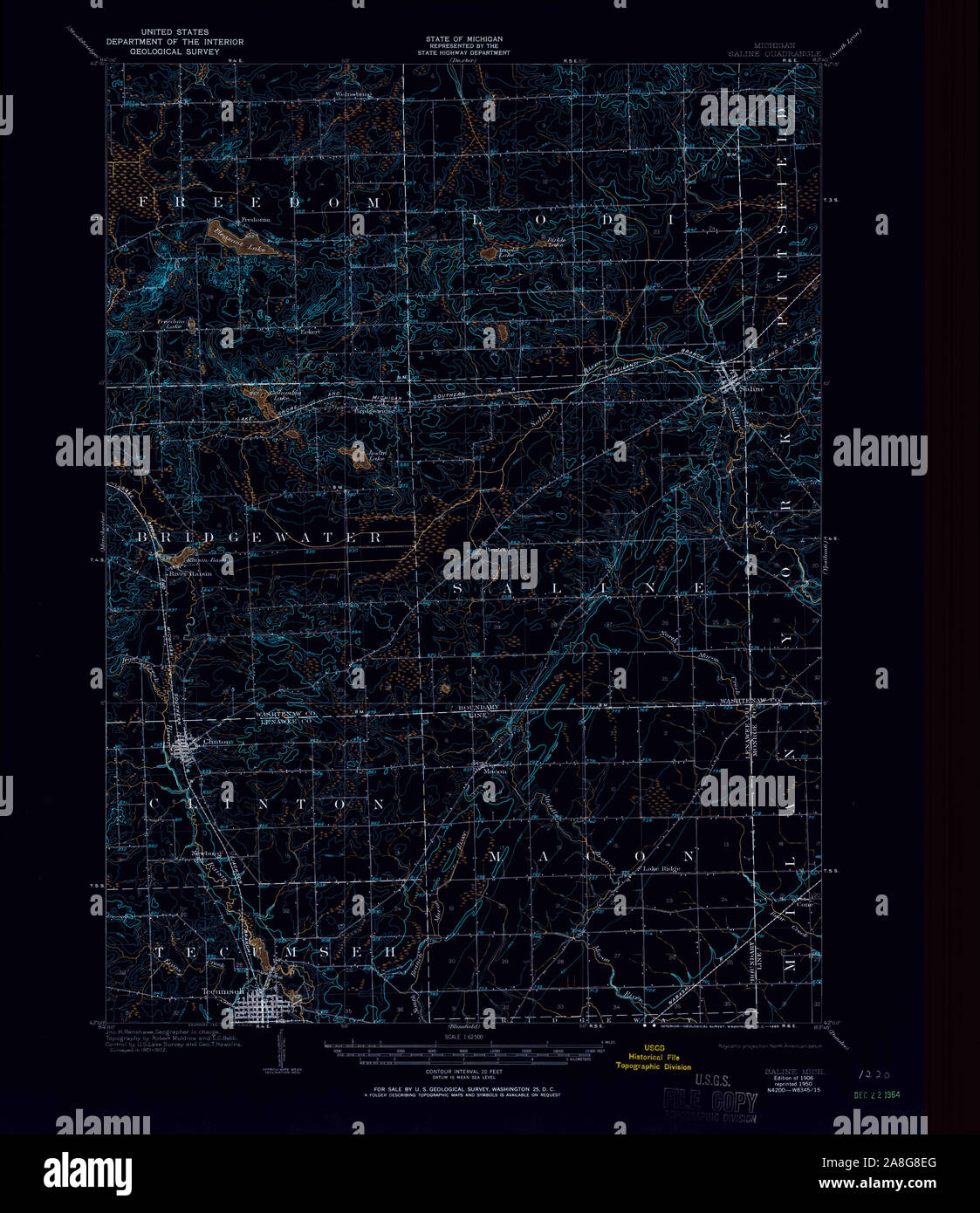 Saline michigan map hi-res stock photography and images - Alamy