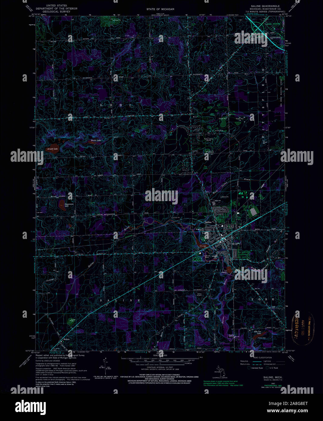Saline michigan map hi-res stock photography and images - Alamy