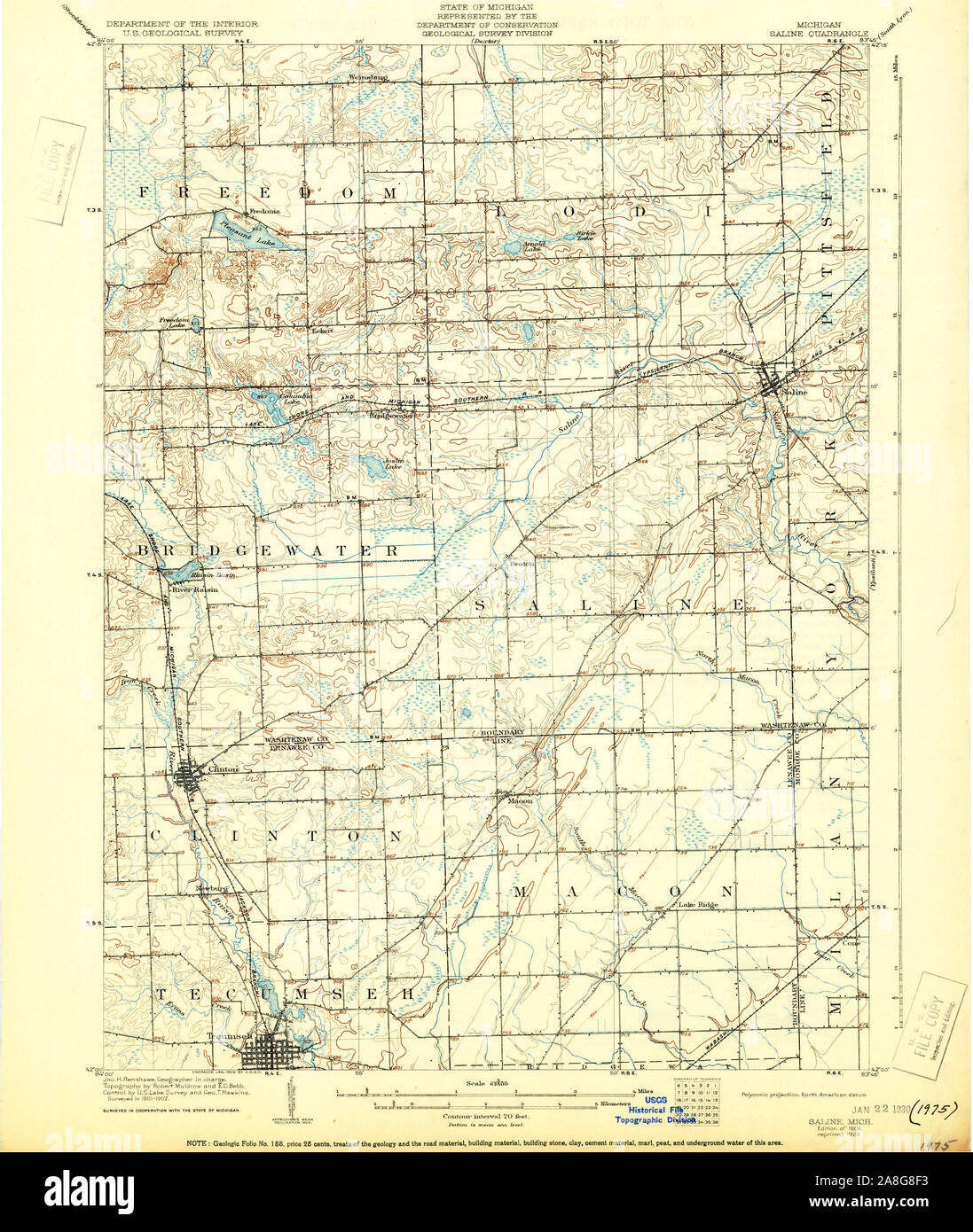 Saline michigan map hi-res stock photography and images - Alamy