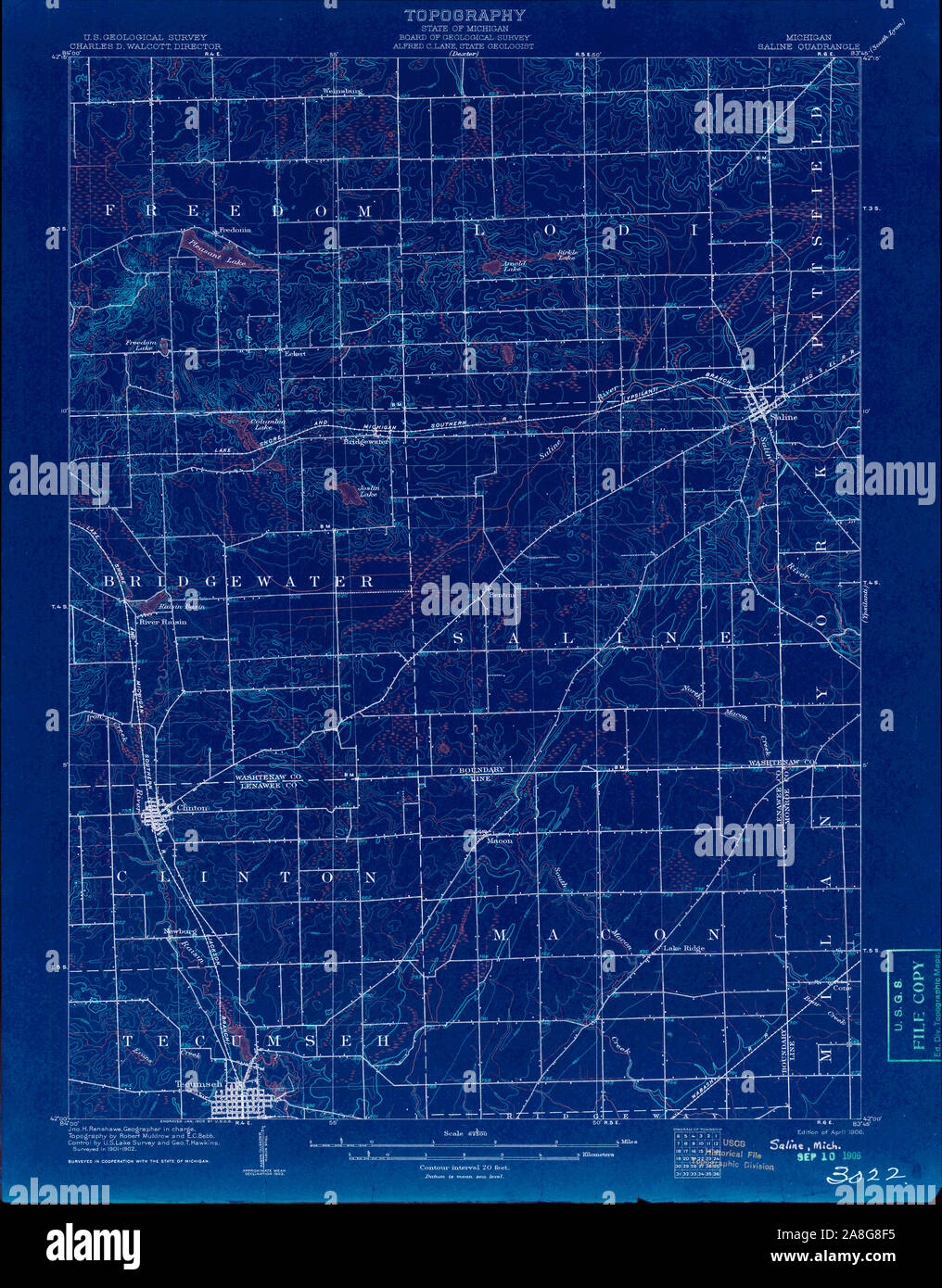 Saline michigan map hi-res stock photography and images - Alamy
