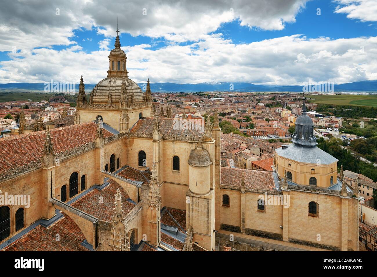 Ancient architecture of Cathedral of Segovia in Spain Stock Photo - Alamy