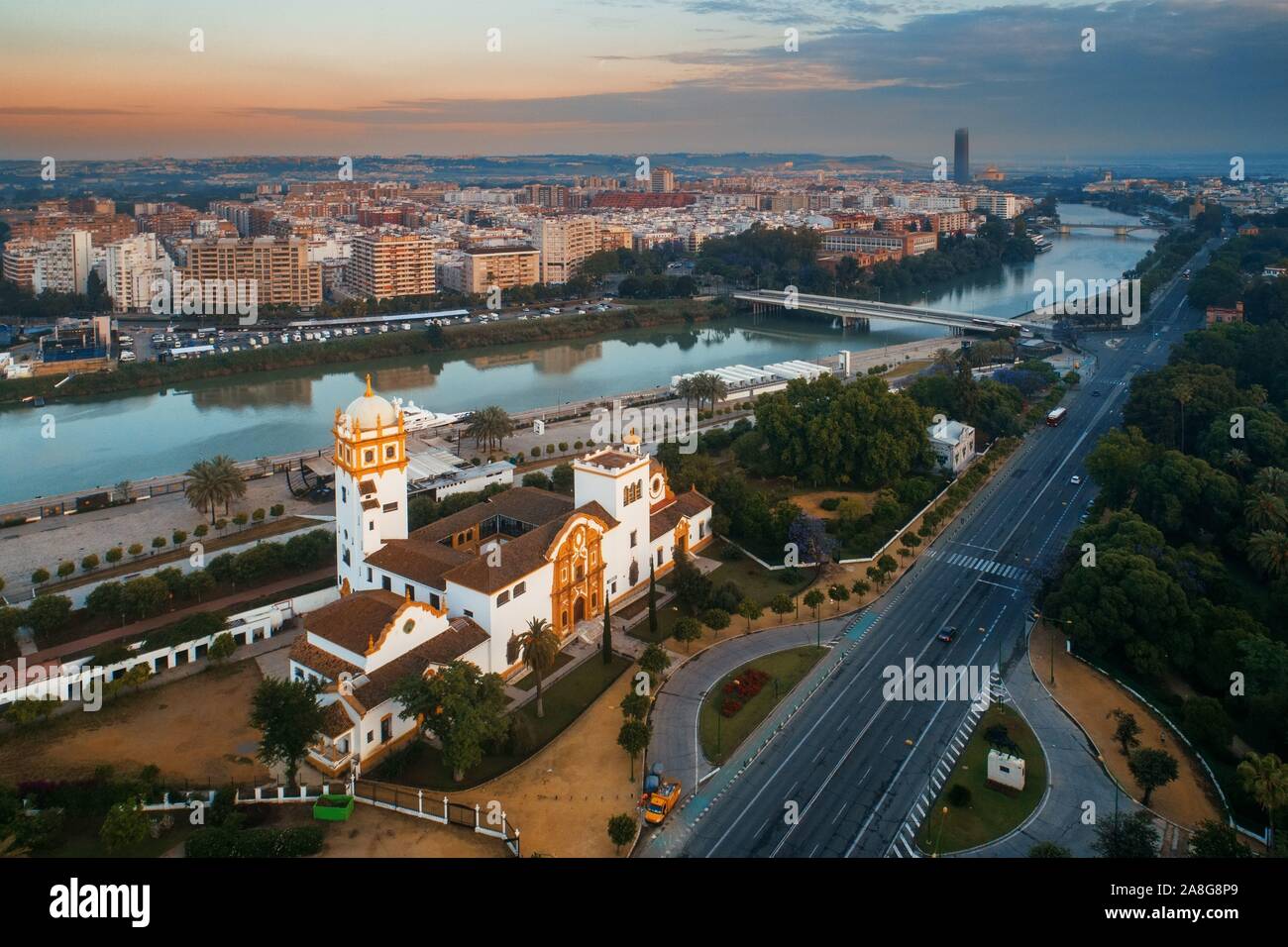 Seville cityscape and architecture aerial view in Spain Stock Photo - Alamy