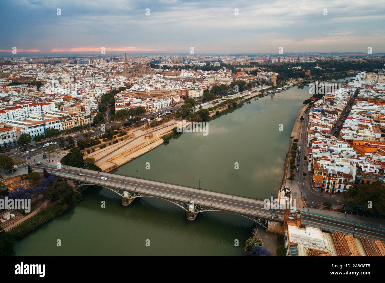 Seville cityscape and architecture aerial view in Spain Stock Photo - Alamy