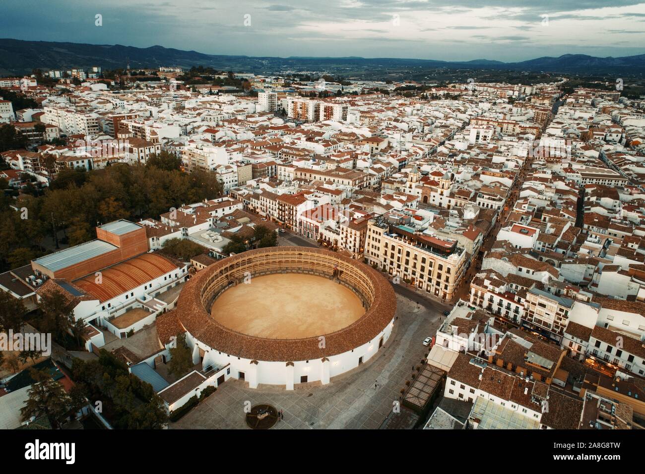 Plaza de Toros de Ronda aerial view in Spain Stock Photo - Alamy