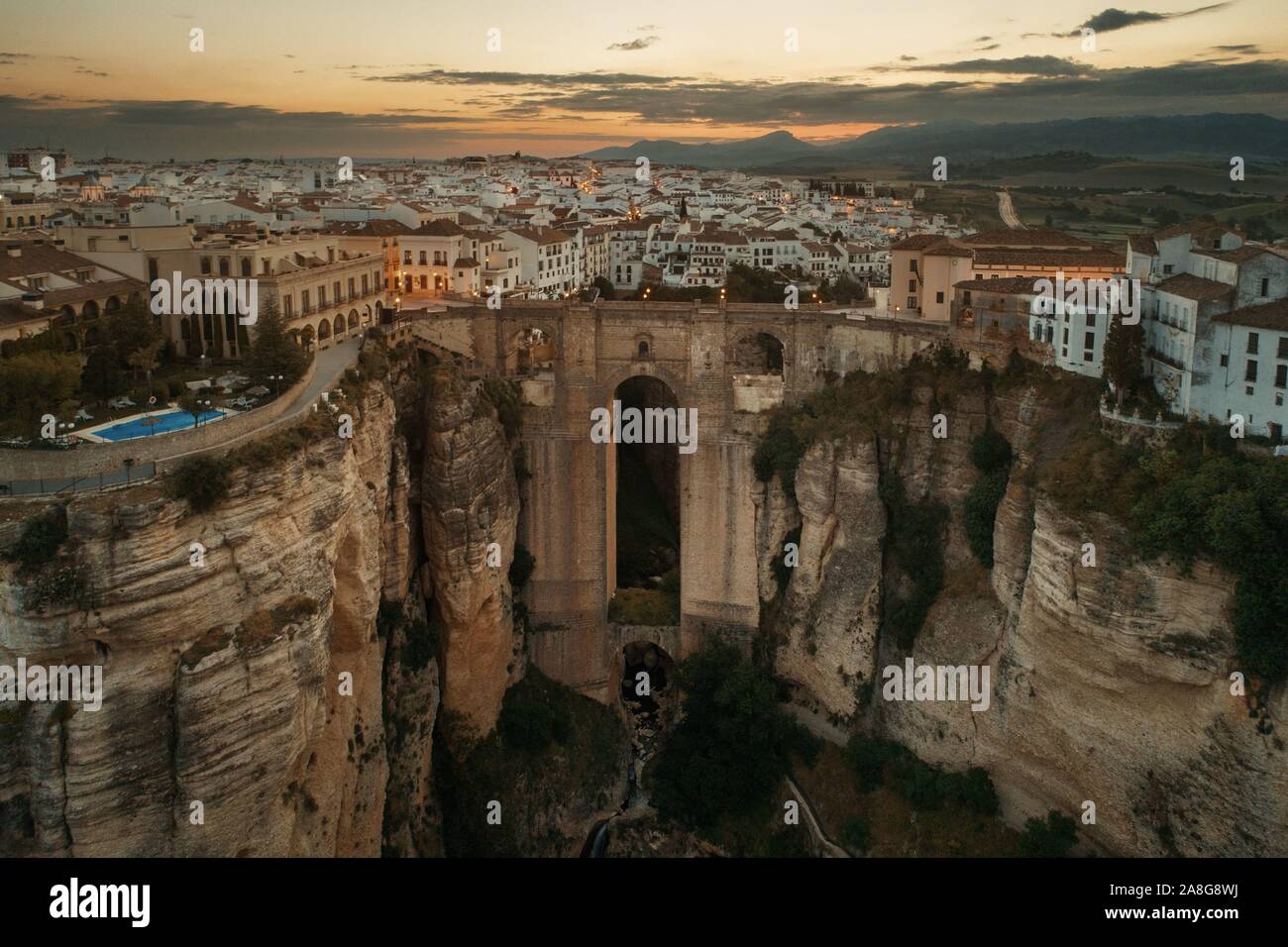 Bridge ronda drone view in hi-res stock photography and images - Alamy