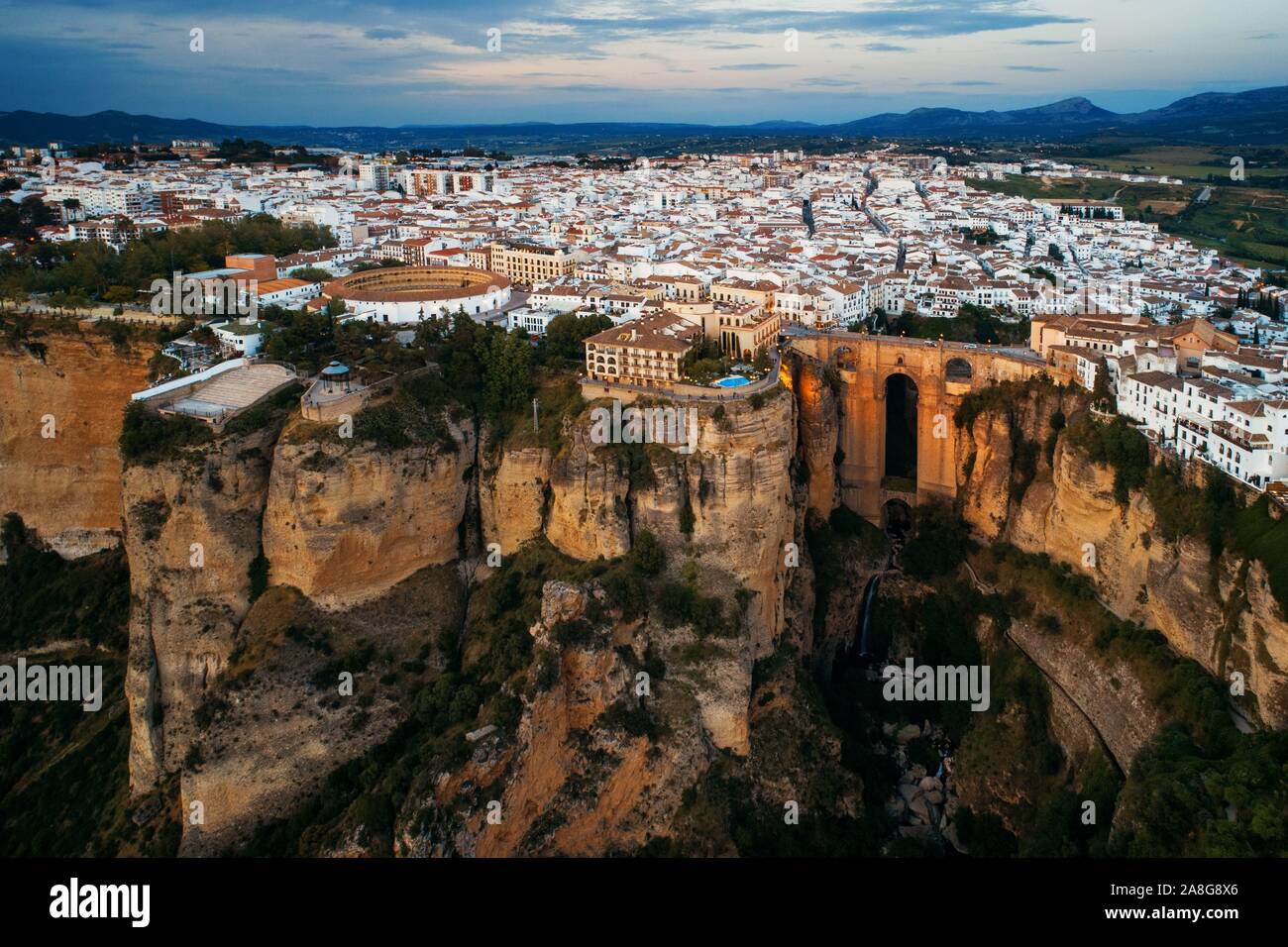 Puente Nuevo or New Bridge aerial view in Ronda Spain Stock Photo - Alamy