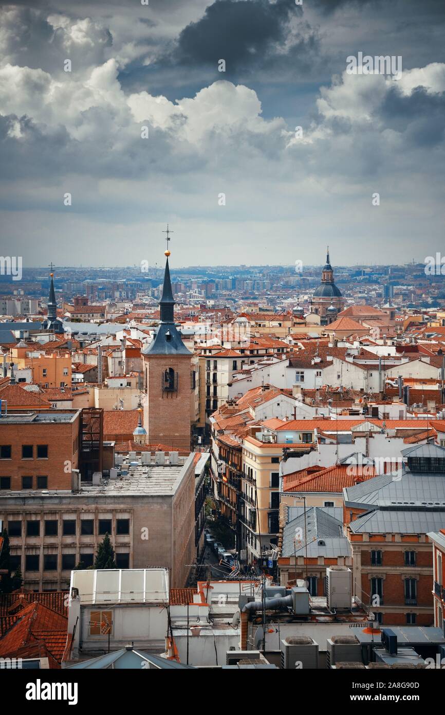 Madrid rooftop view of the city skyline in Spain Stock Photo - Alamy