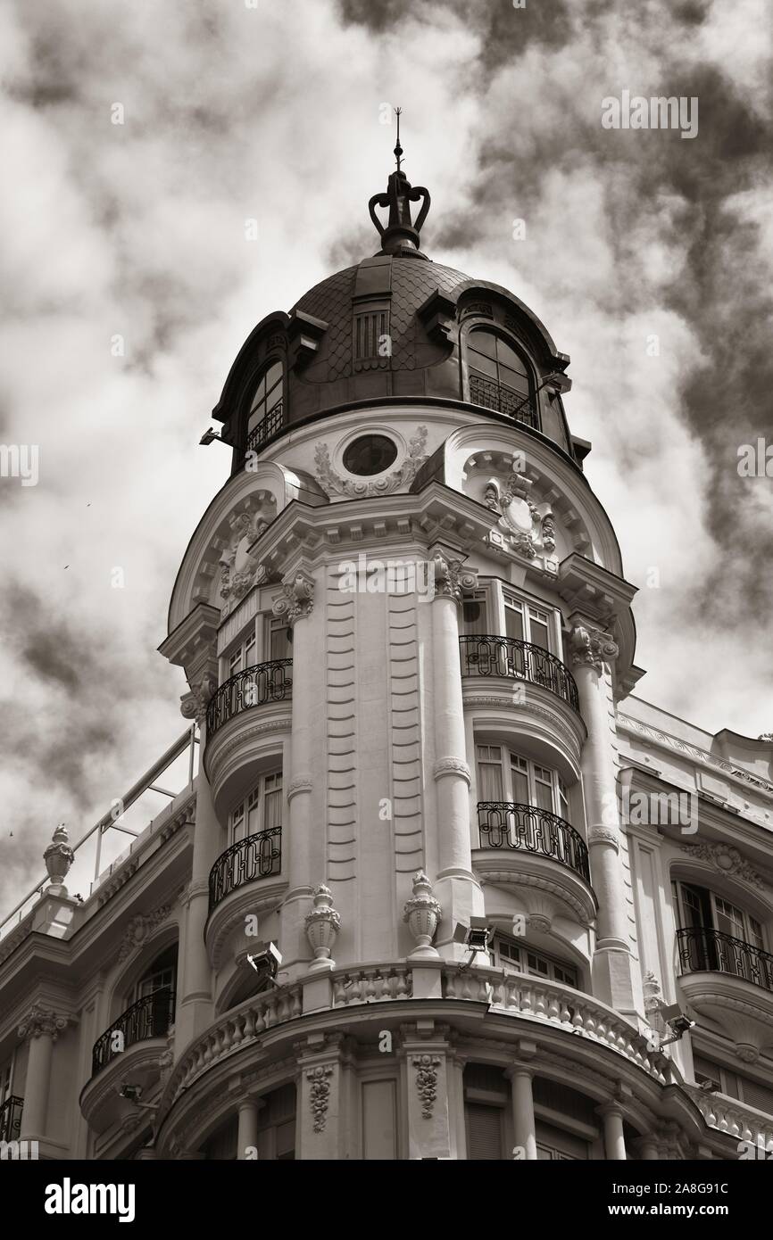 Madrid historical building closeup view in Spain Stock Photo - Alamy