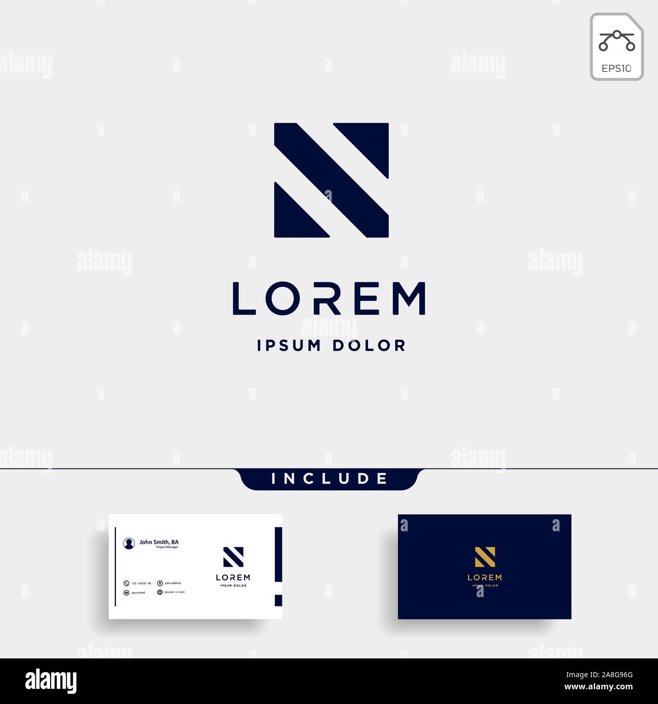 Letter N NN Logo Design Simple Vector Stock Vector Image & Art - Alamy