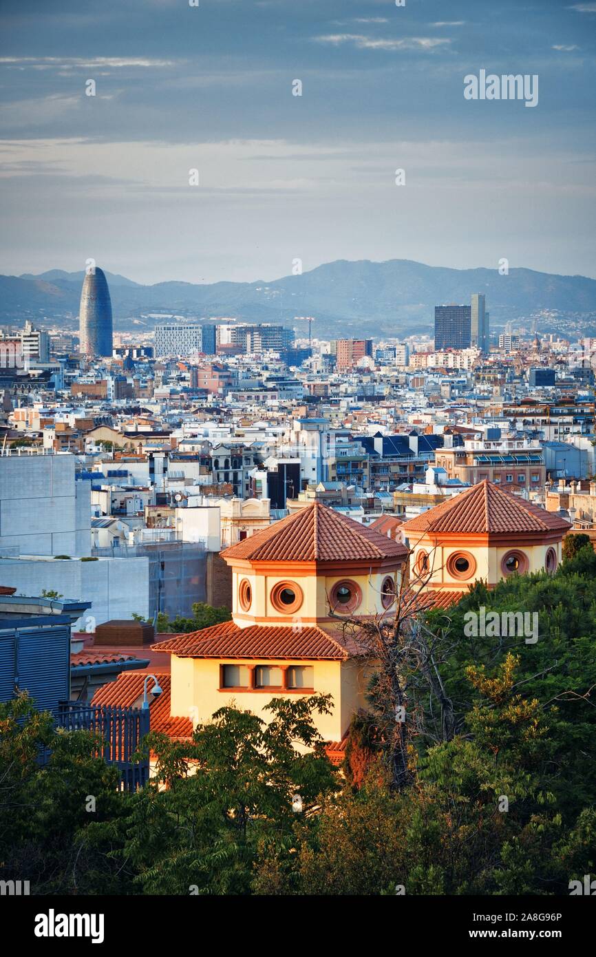 Barcelona skyline view with city buildings in Spain Stock Photo - Alamy