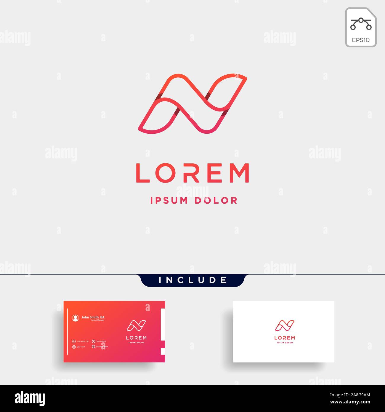 Letter N NN Logo Design Simple Vector Stock Vector Image & Art - Alamy