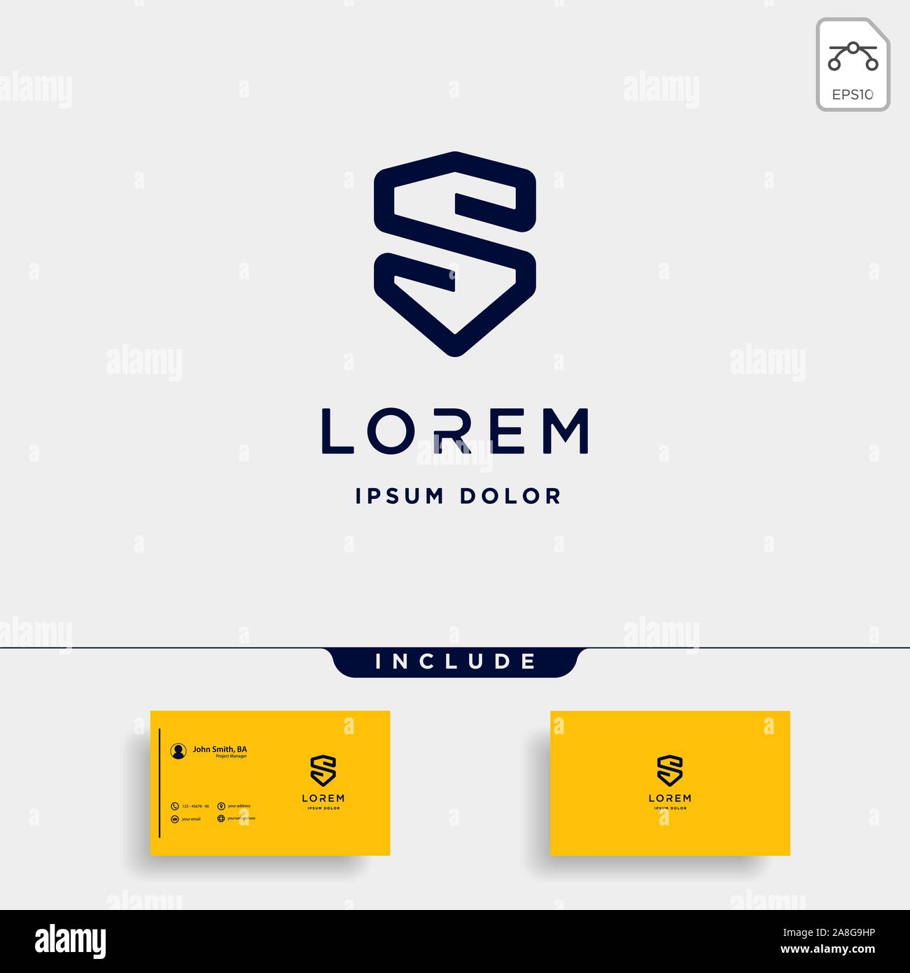 Letter S SS Shield Logo Design Simple Vector Stock Vector Image & Art ...