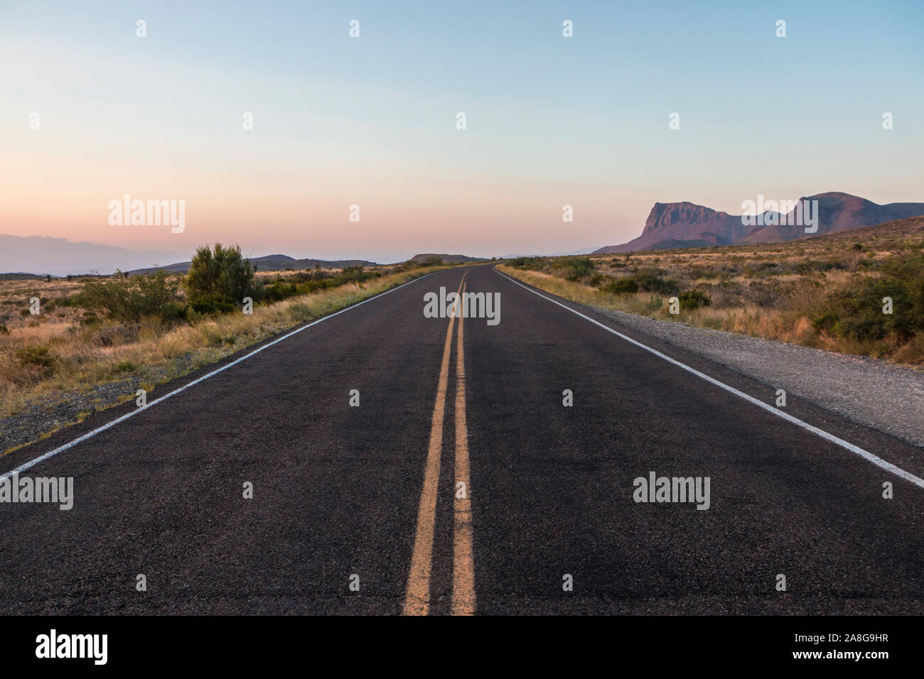 Landscape view of Big Bend National Park near the Chisos Basin during ...