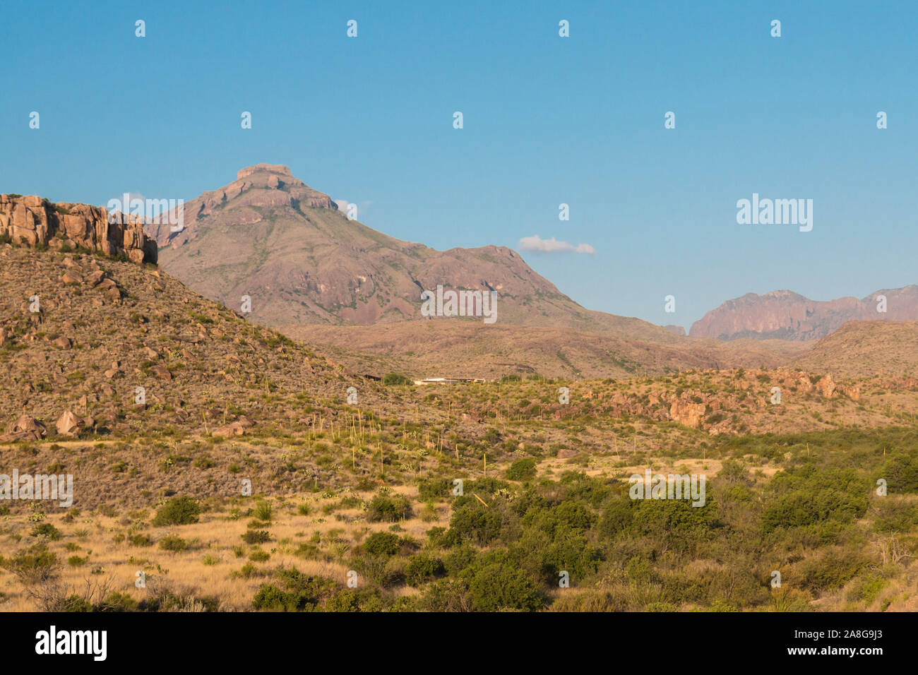 Landscape view of Big Bend National Park near the Chisos Basin during ...