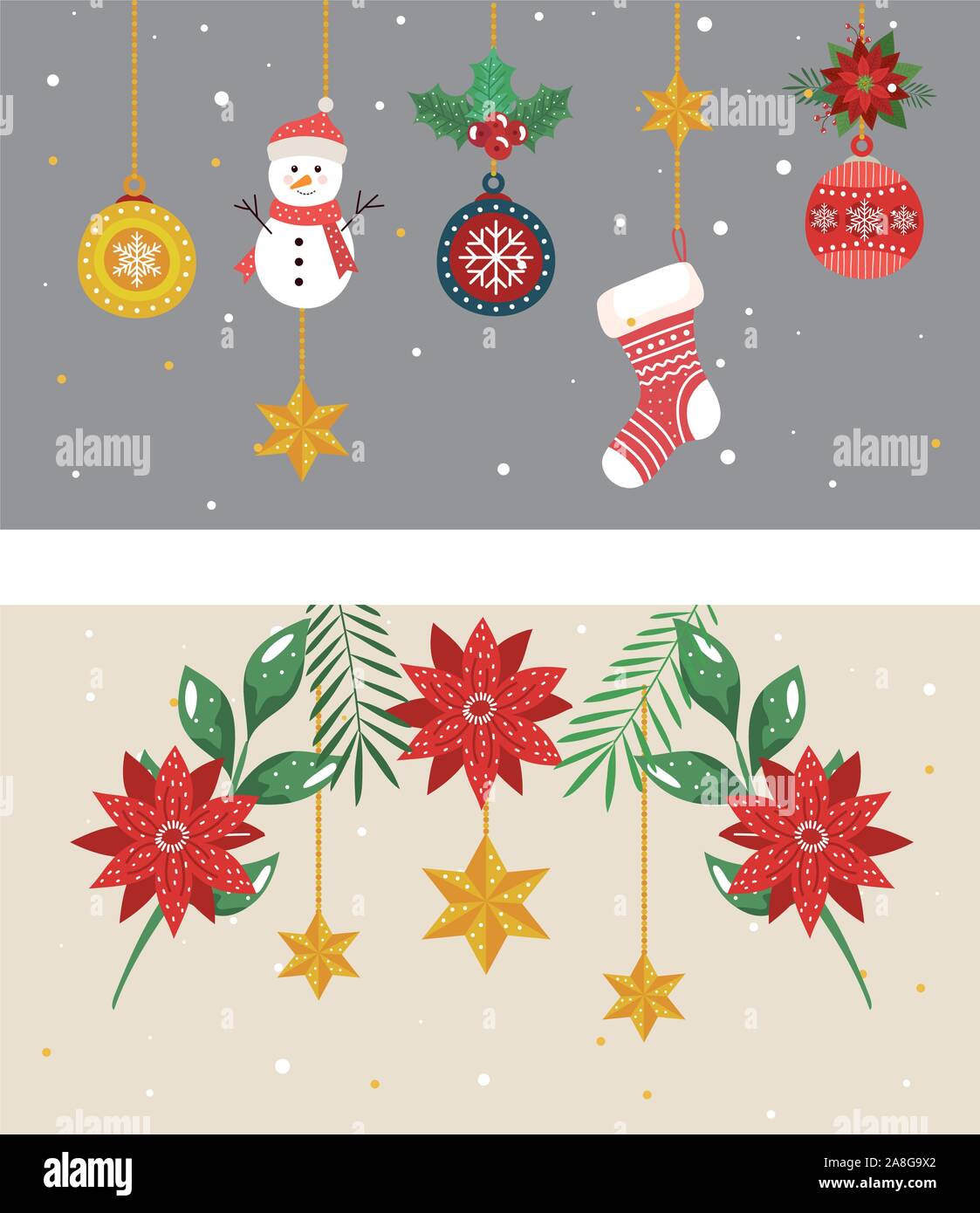 set of merry christmas decoration Stock Vector Image & Art - Alamy