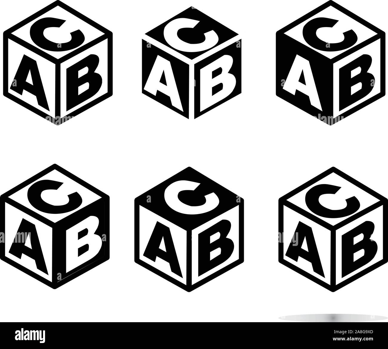 Alphabet Blocks Clipart Black And White