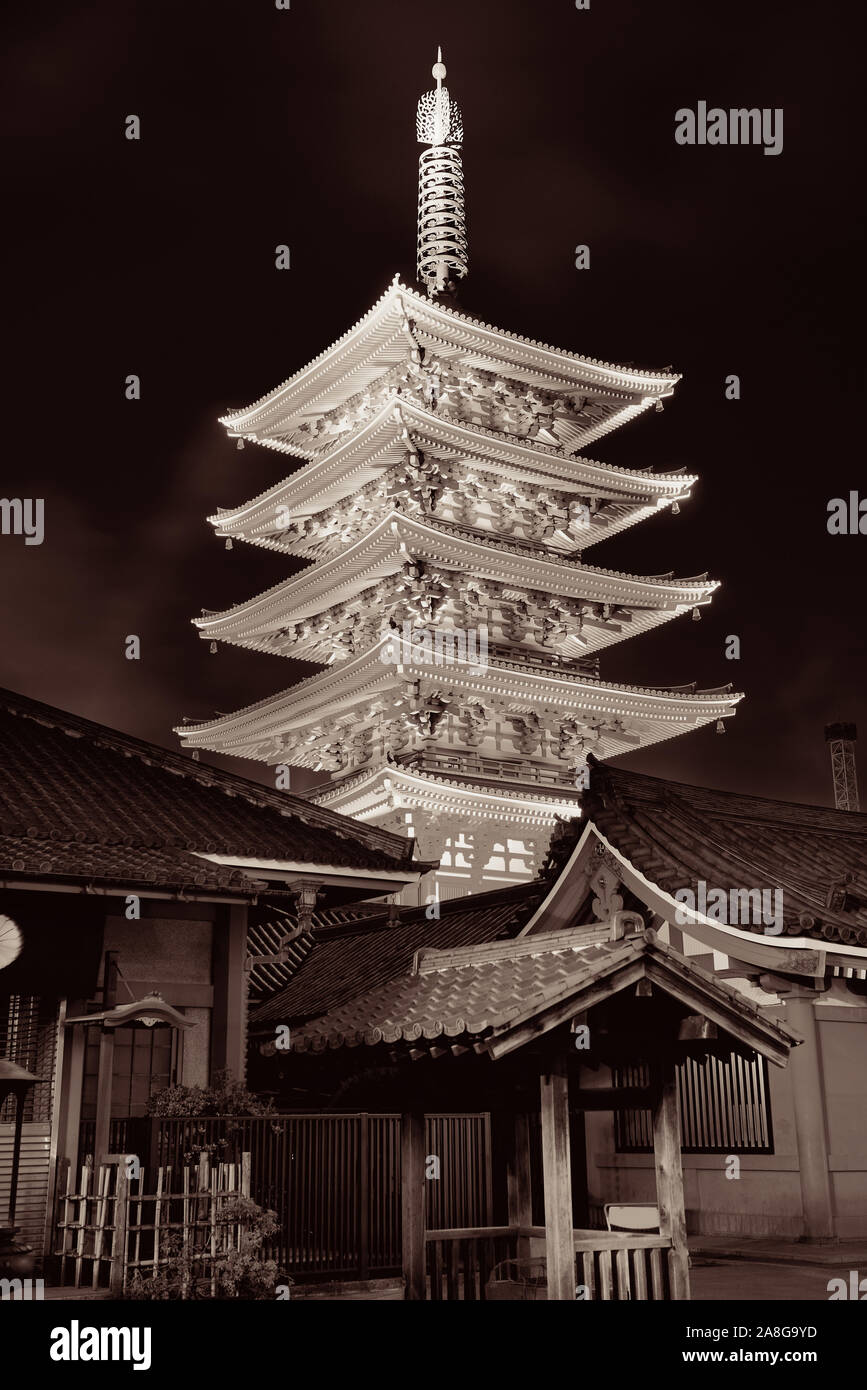 Sensoji Temple in Tokyo Japan at night Stock Photo - Alamy