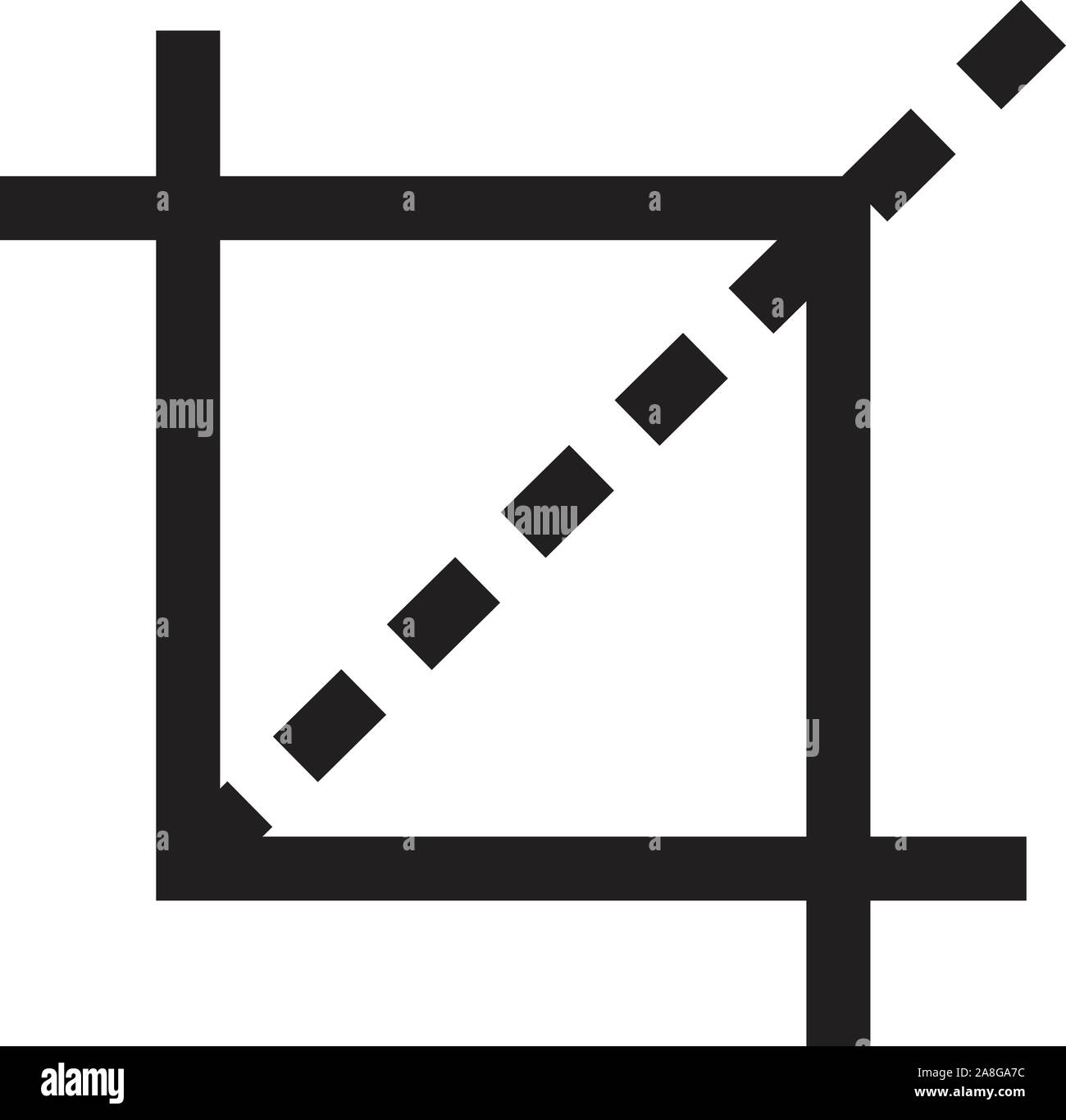 crop tool icon on white background. flat style. crop tool icon for your ...