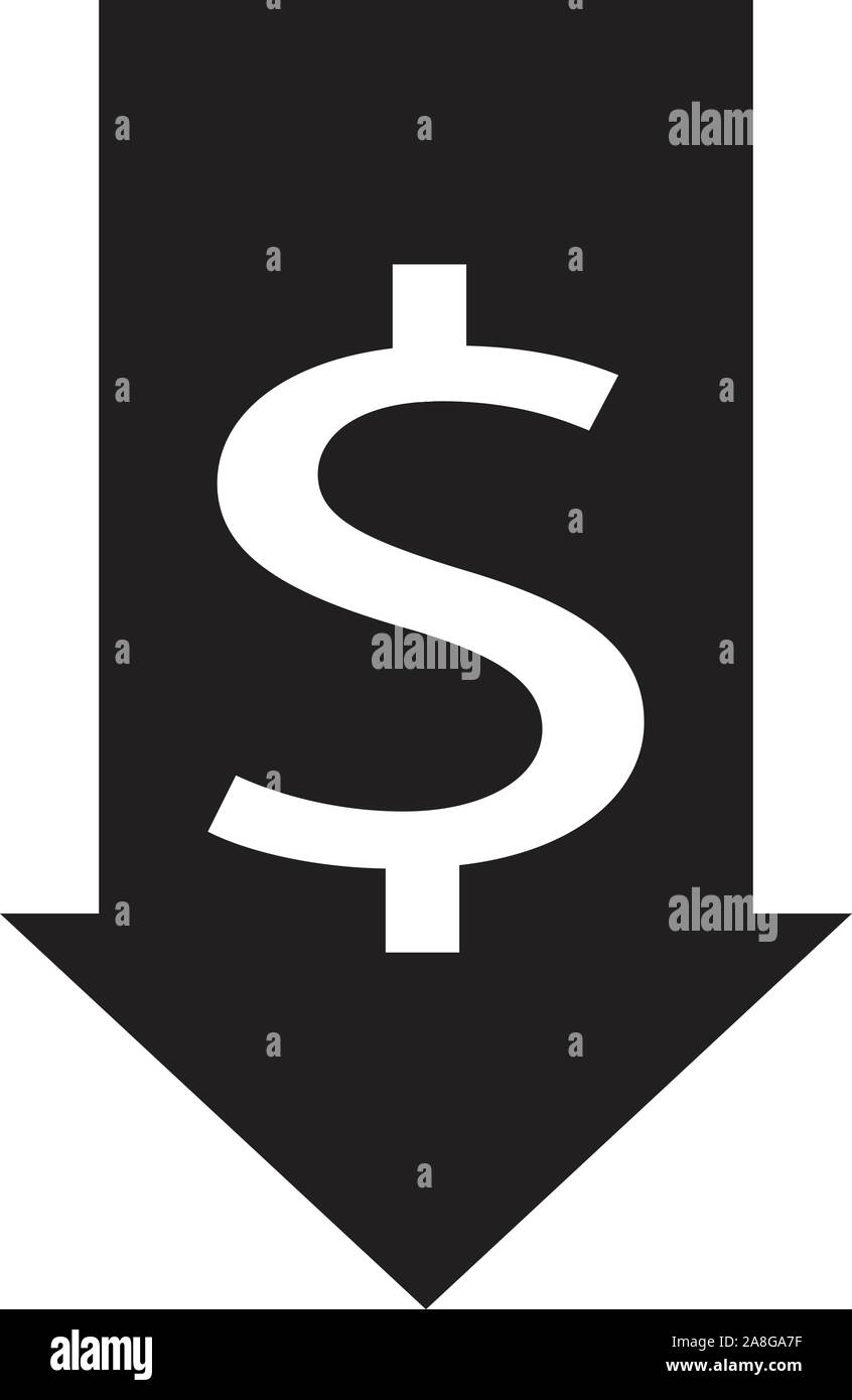 decrease icon on white background. flat style. cost reduction icon for your web site design ...