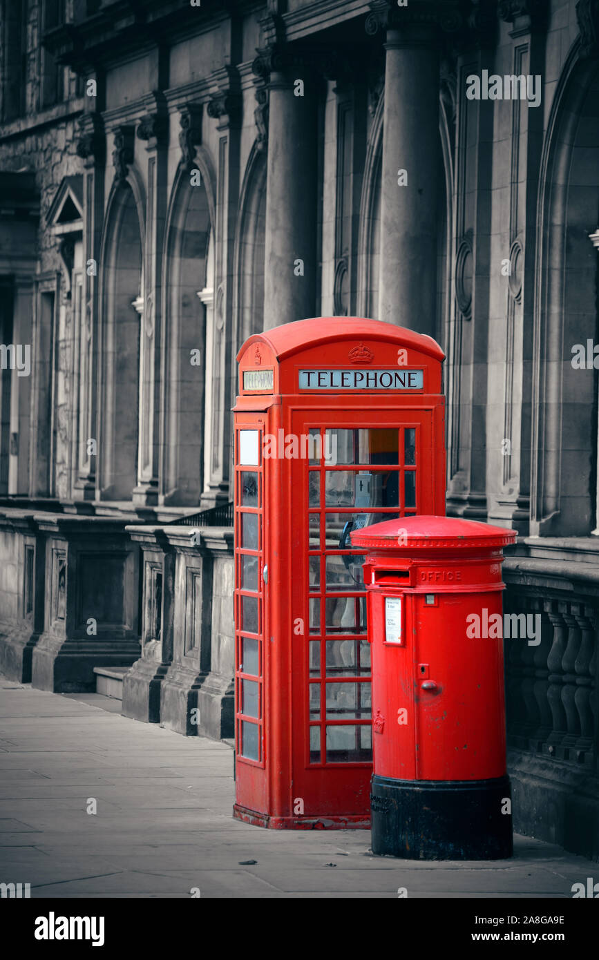 Edinburgh city street view with telephone box in United Kingdom Stock ...