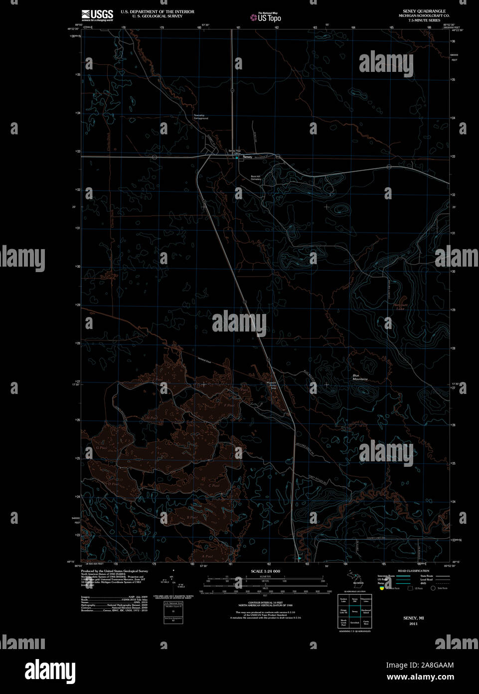 Map of seney michigan hi-res stock photography and images - Alamy