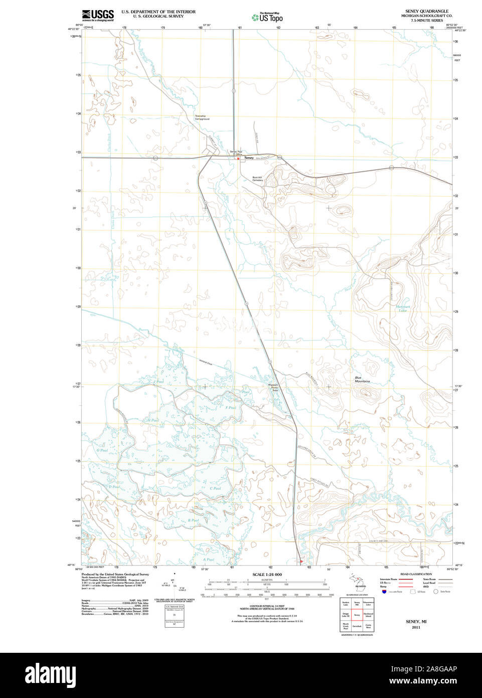 Map of seney michigan hi-res stock photography and images - Alamy