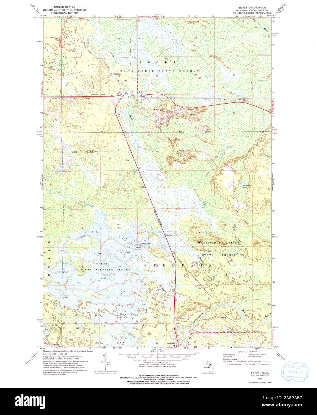 Map of seney michigan hi-res stock photography and images - Alamy