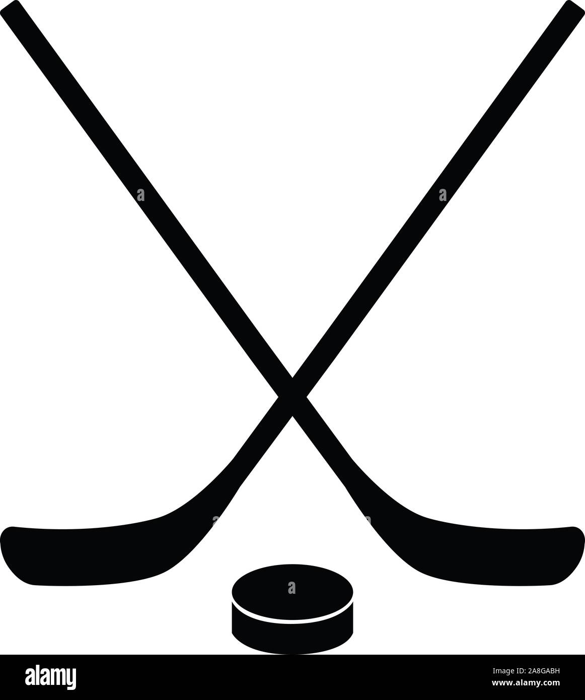 Hockey icon on white background. flat style. stick and washer icon for ...