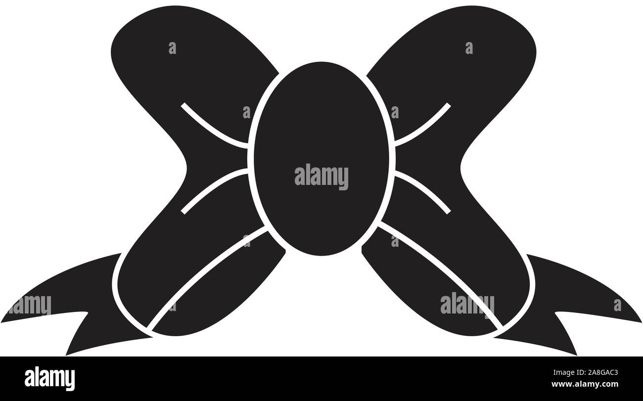 Ribbon bow icon on white background. flat style. Decorative bow sign ...