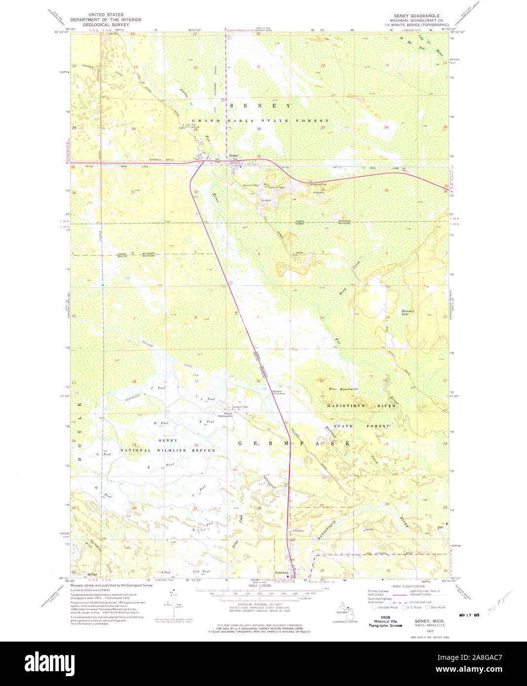 Map of seney michigan hi-res stock photography and images - Alamy