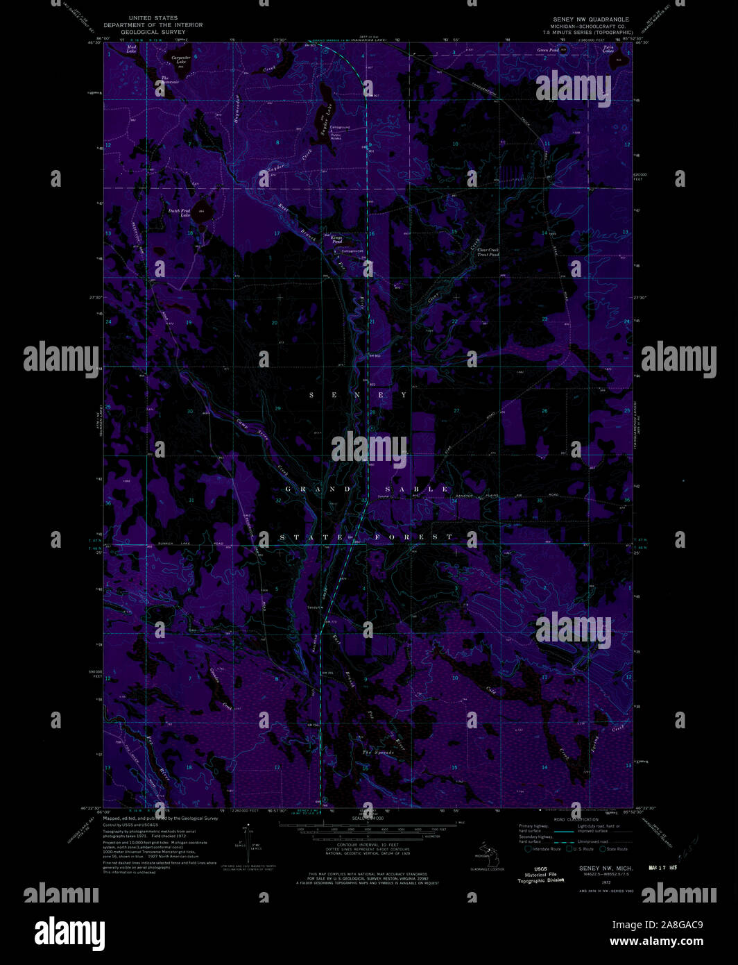 Map of seney michigan hi-res stock photography and images - Alamy