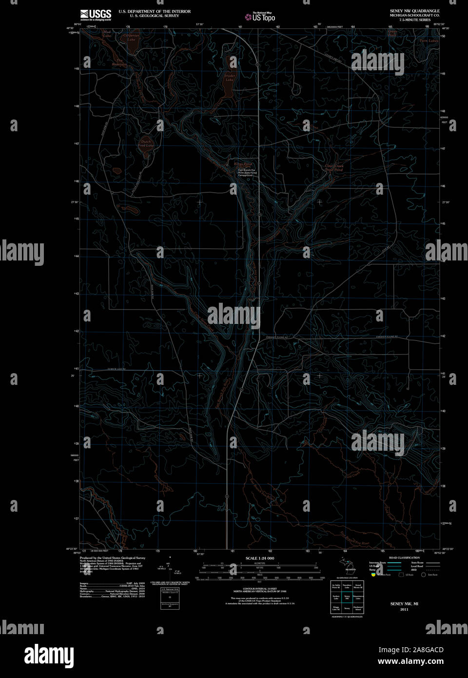 Map of seney michigan hi-res stock photography and images - Alamy