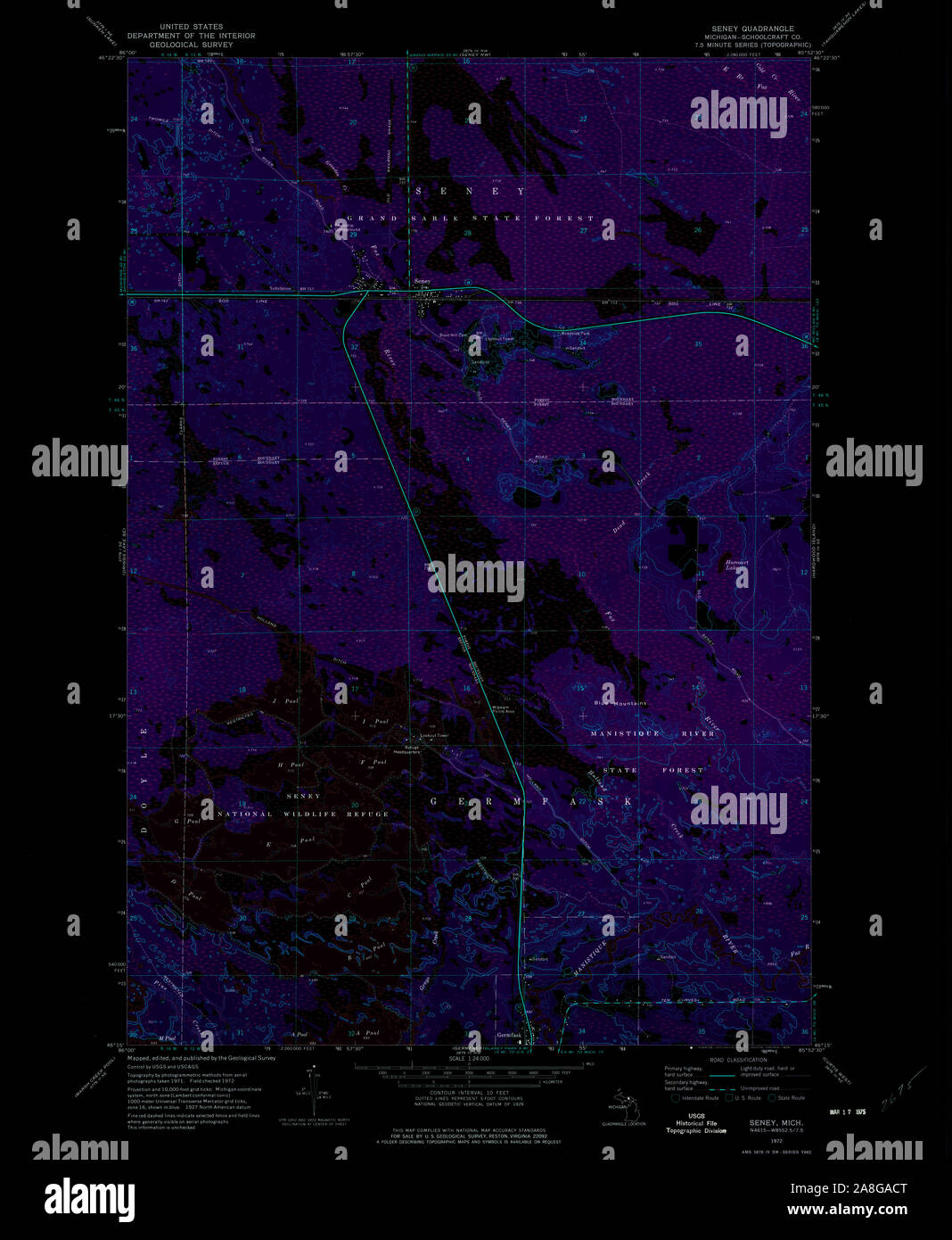 Map of seney michigan hi-res stock photography and images - Alamy