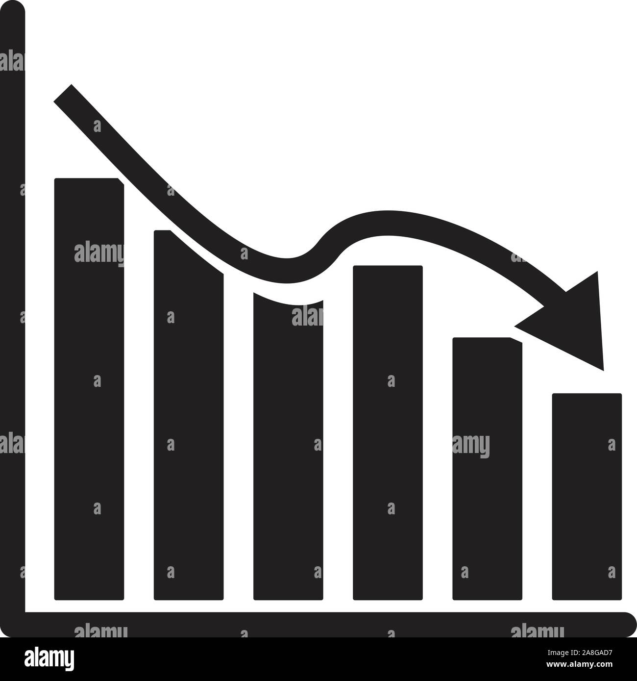 Decreasing bar graph symbol hi-res stock photography and images - Alamy