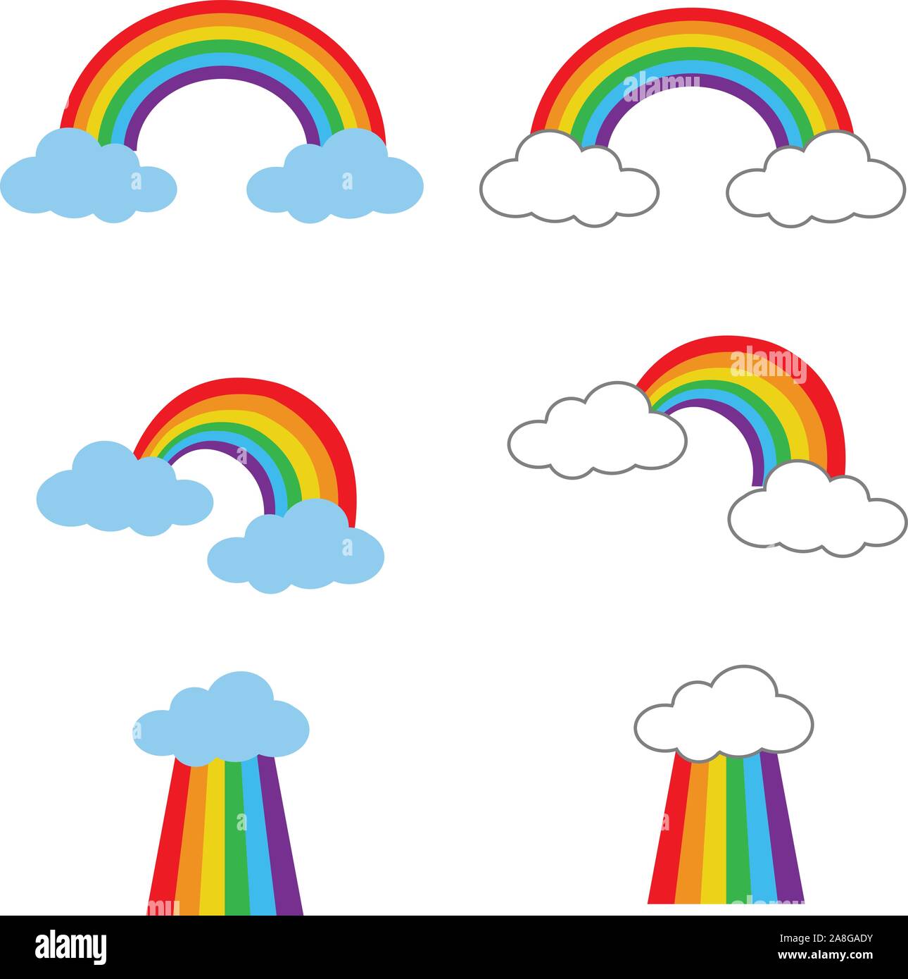 rainbow icon on white background. rainbow sign. flat style design Stock ...