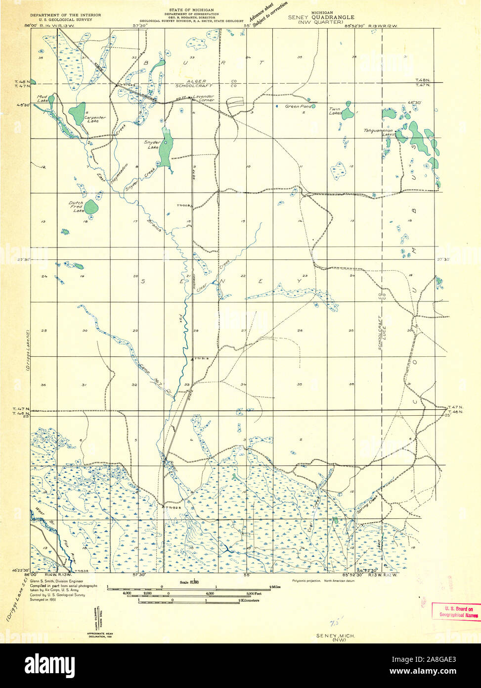 Map of seney michigan hi-res stock photography and images - Alamy