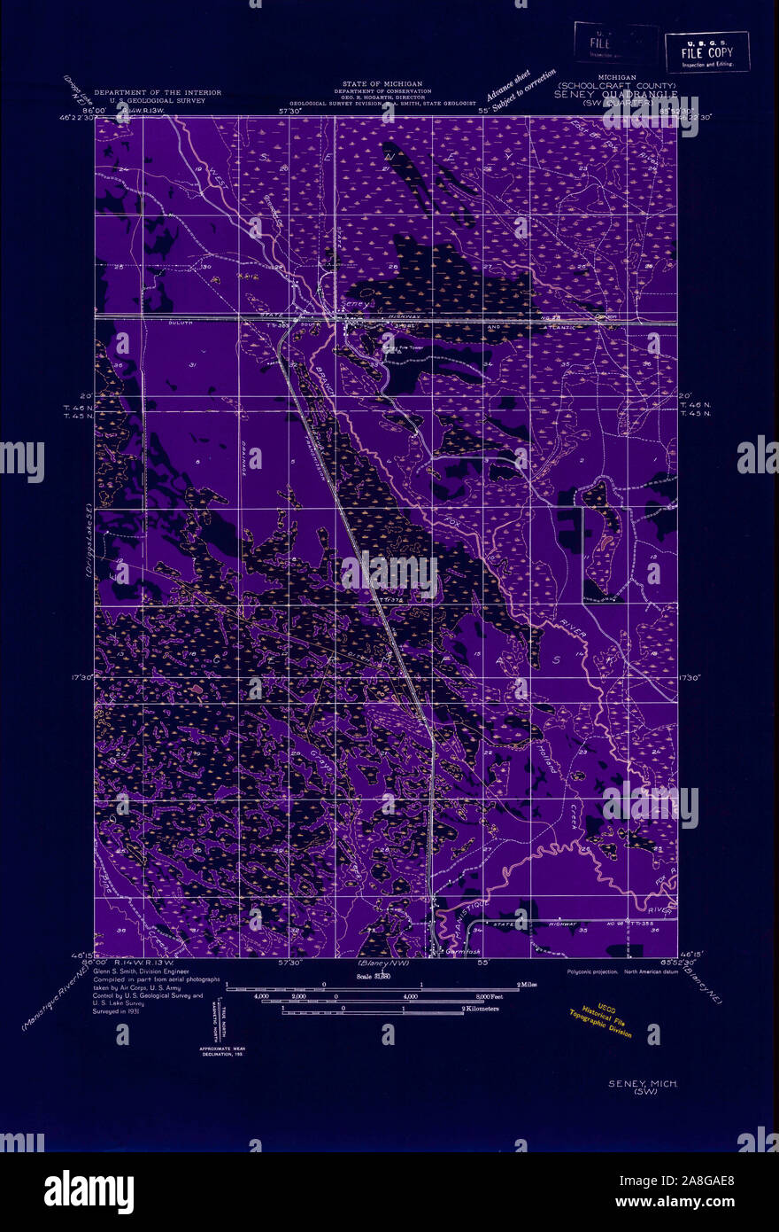 Map of seney michigan hi-res stock photography and images - Alamy