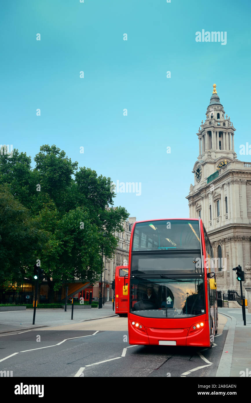 Double deck bus and historical buildings in London Street Stock Photo ...