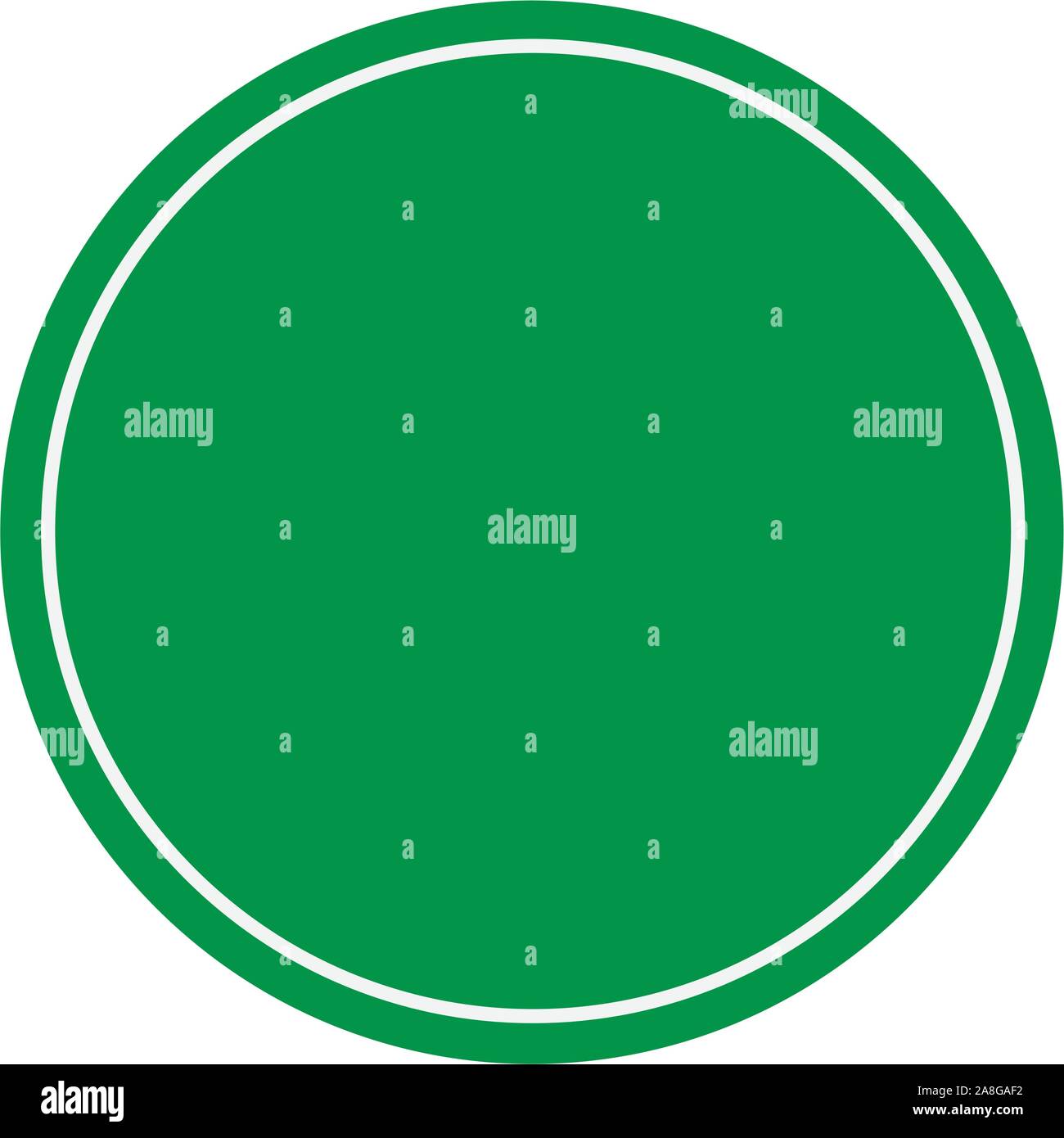 blank green sign. empty green symbol on white background. empty warning ...