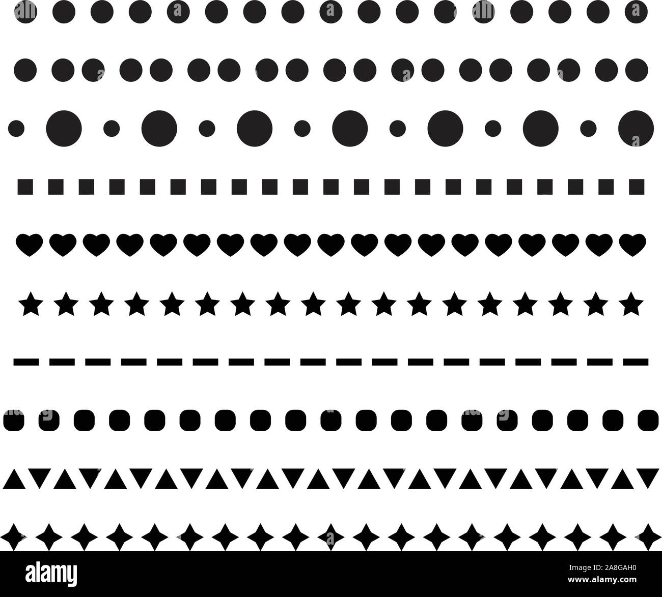 dotted line icon on white background. flat style. set dotted line icon ...