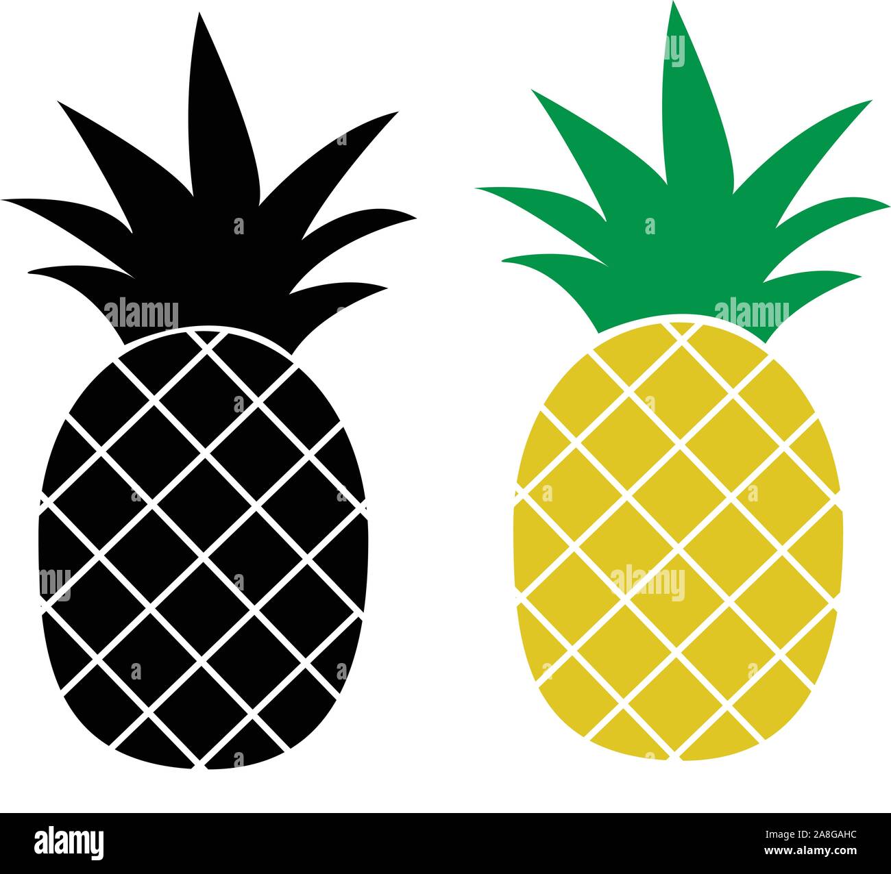Pineapple icon on white background. flat style. Pineapple Tropical icon ...