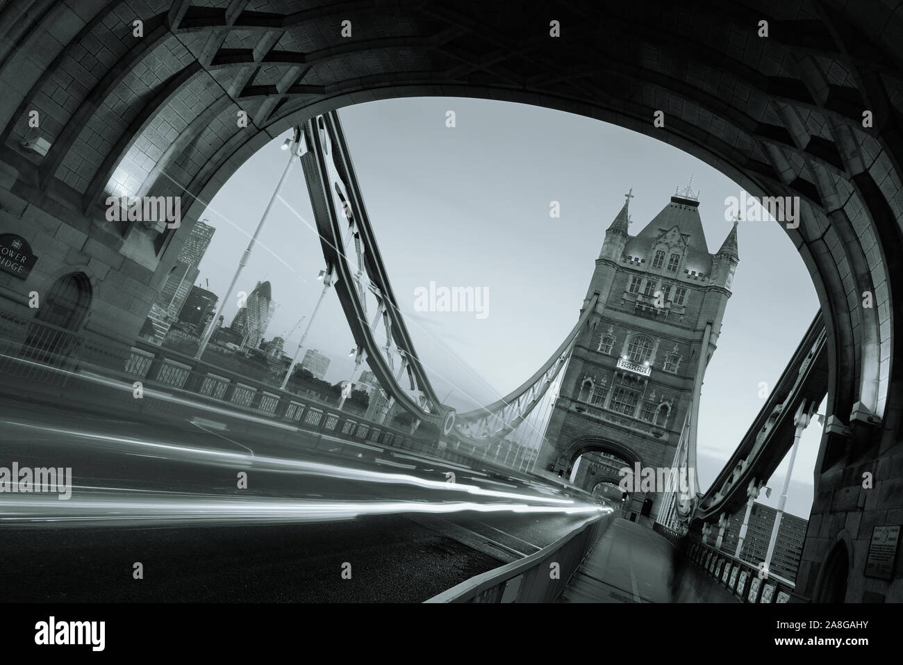 Tower Bridge and traffic in the morning in London Stock Photo - Alamy